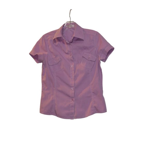 Sela Basic | Tops | Sela Basic Uk Short Sleeves Buttondown Pink Blouse ...